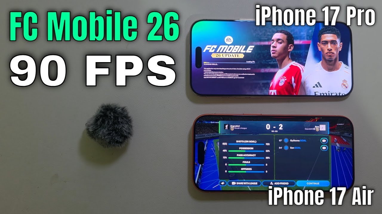 Fc mobile 26 iPhone 17pro vs 17 Air | Maximum Graphics | 90 FPS - YouTube
