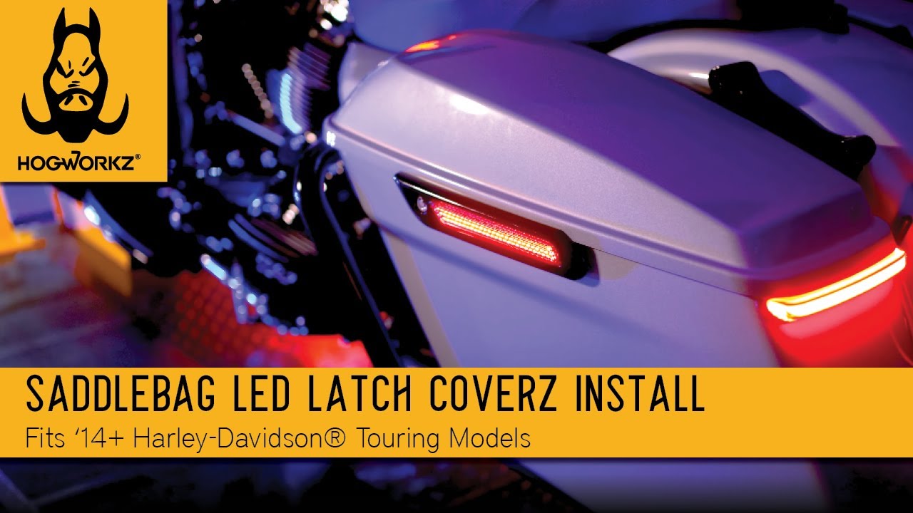 HOGWORKZ® Saddlebag LED Latch Cover Inserts for Harley® Touring - YouTube