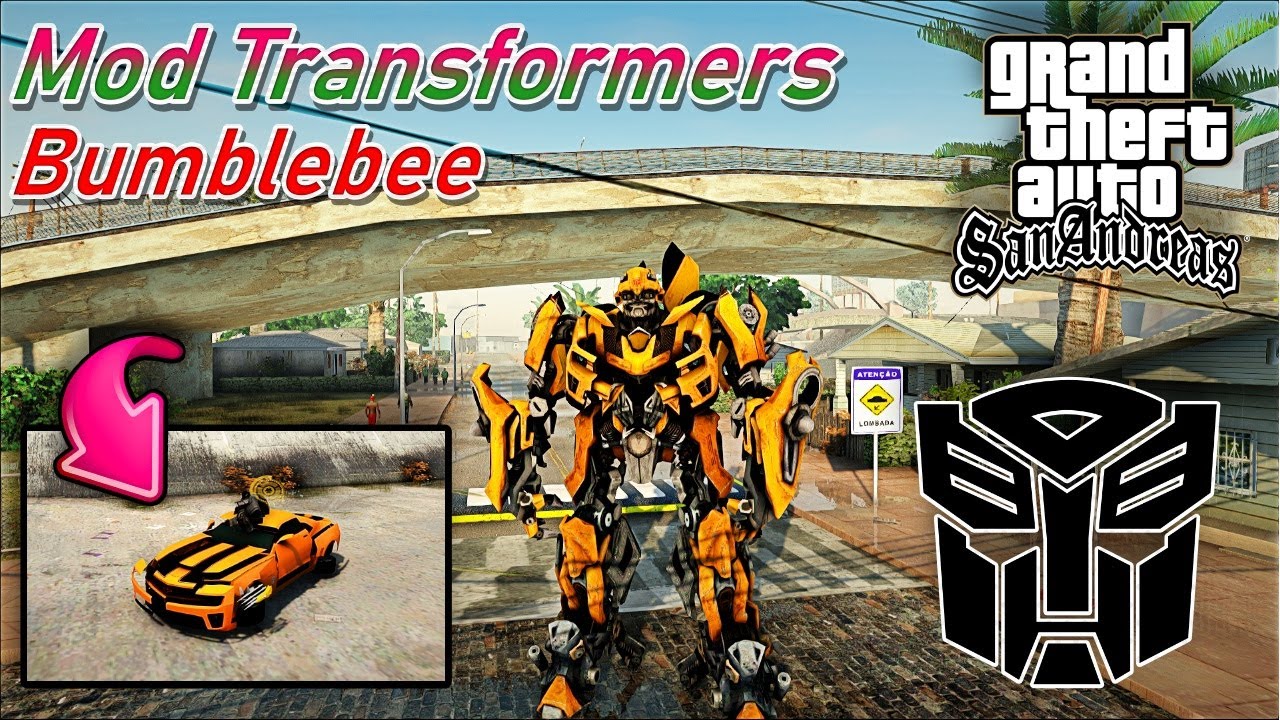 NOVO MOD TRANSFORMERS BUMBLEBEE PARA GTA SA REMASTERED FULL 4k 60fps ...
