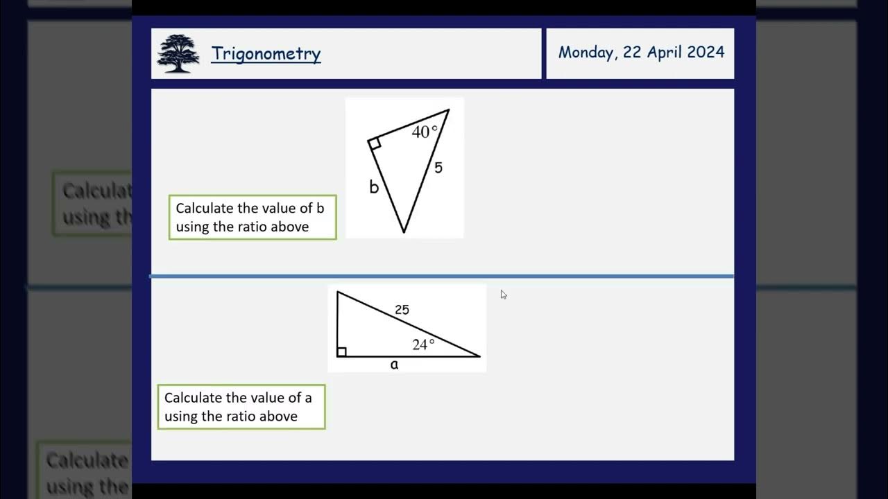 Using Trig Ratios to Find Lengths - YouTube