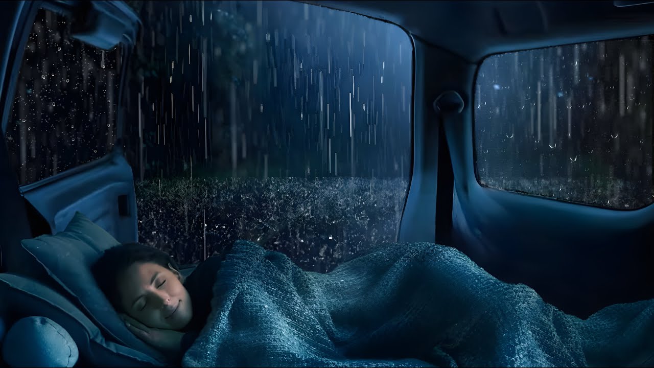 Rain Sounds for Sleeping - Sleep Instantly with Heavy Rain on Car, Beat ...