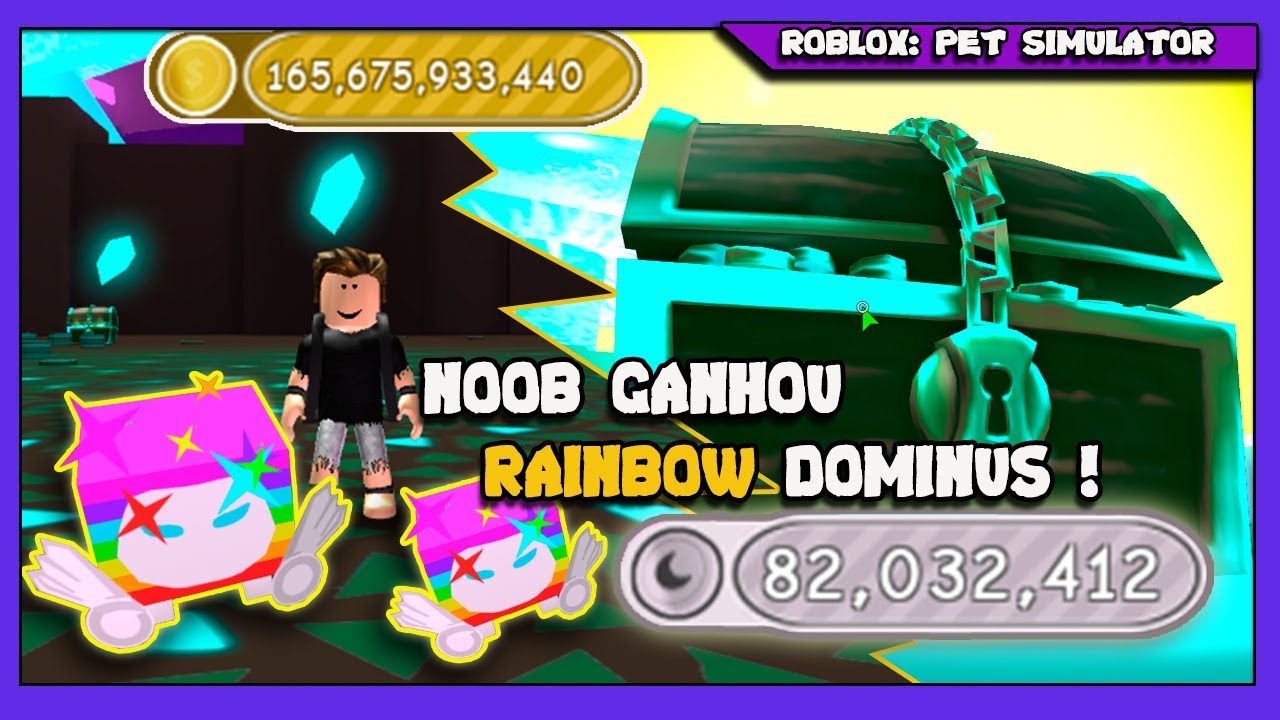 Noob com RAINBOW DOMINUS GIGANTE *Melhor Pet* Pet Simulator - YouTube