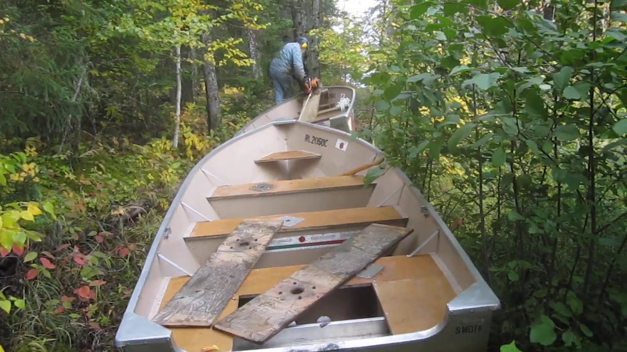 Portage boats at Loon Haunt - YouTube