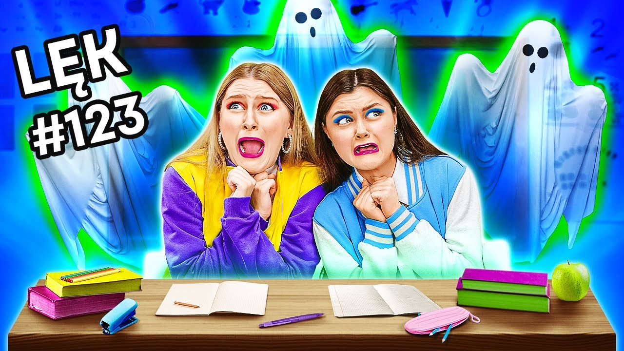 SZKOLNE LĘKI Z DZIECIŃSTWA || Straszne wyzwanie na 24 godziny! Śmieszny ...