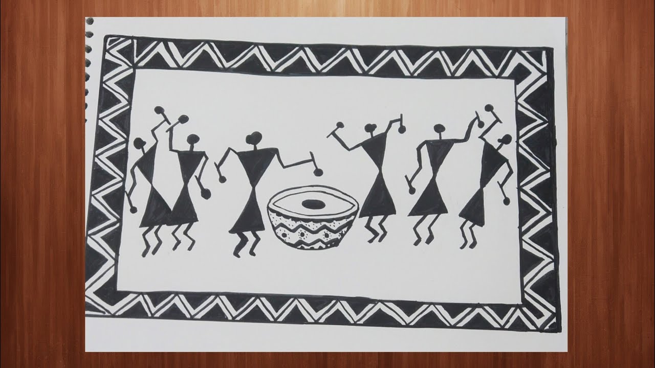 Learn how to draw Warli Painting | Traditional Warli Art in a simple ...