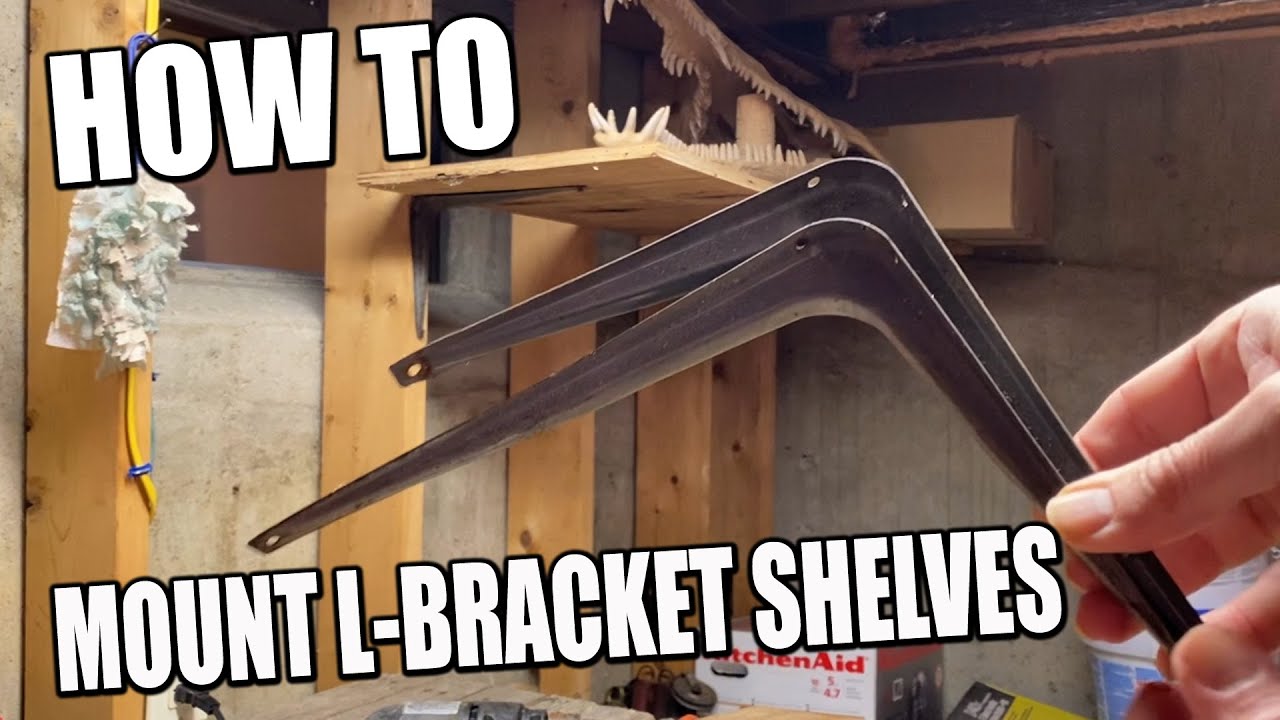 HOW TO -- Mount metal L bracket shelves on wood studs in unfinished ...