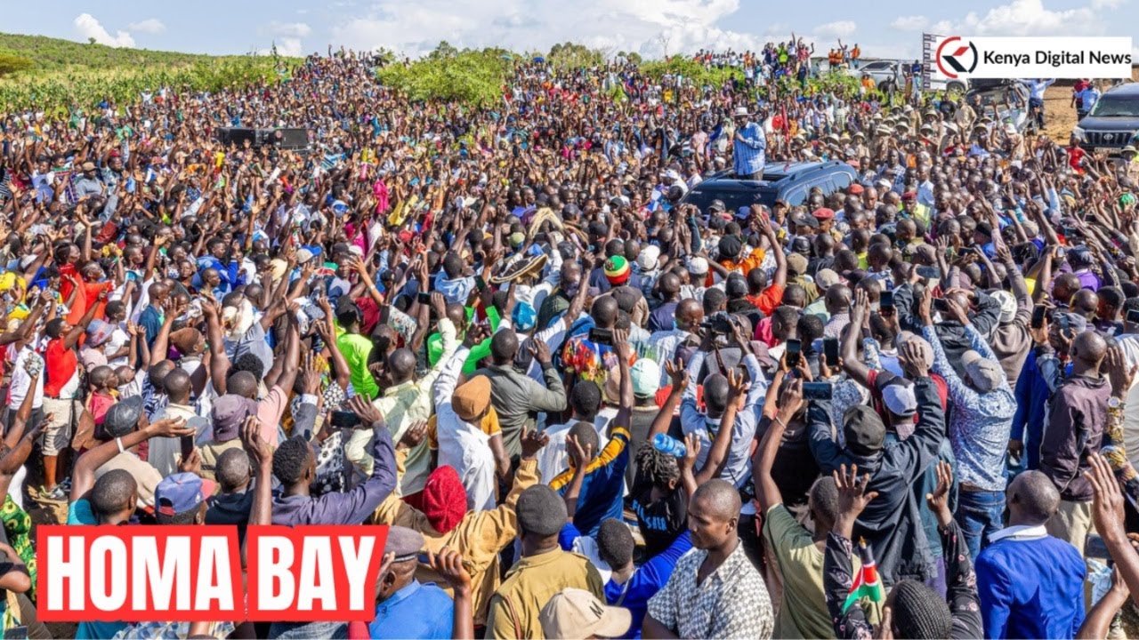 President Ruto addresses a massive crowd in Homa Bay as he prepares for Madaraka Day ...