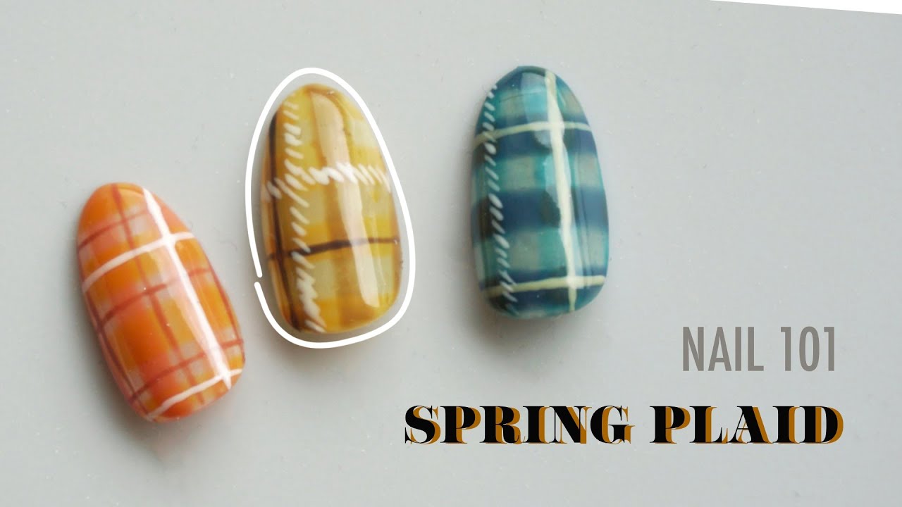 HOW TO / Spring Plaid Nails - Easy Plaid/Tartan Print | NAIL 101 - YouTube