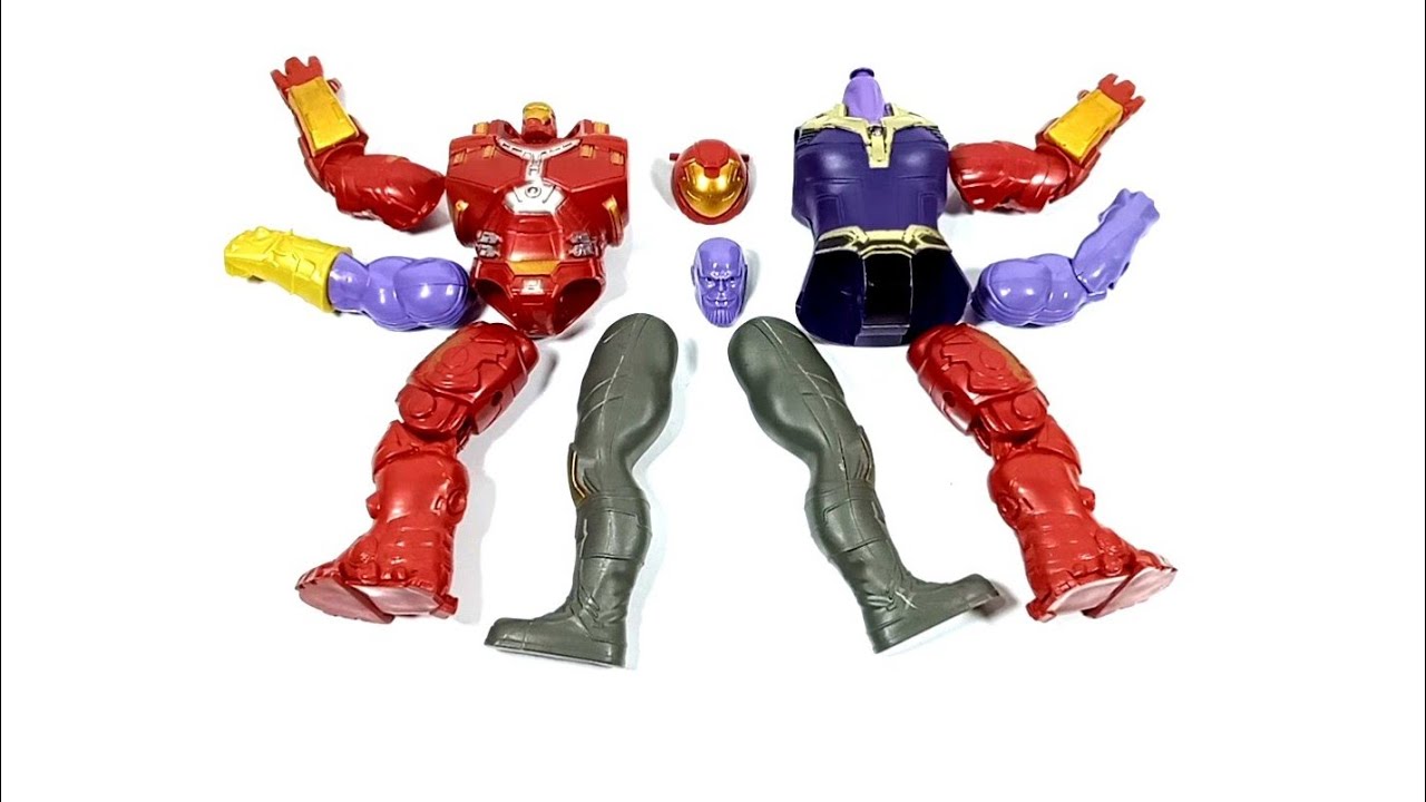 merakit mainan ironman buster vs thanos avengers toys superhero - YouTube