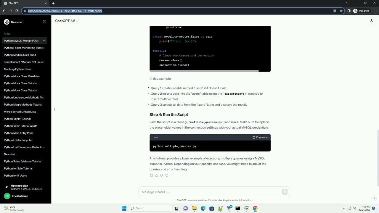 Python Mysql Cursor Execute Multiple Queries Youtube