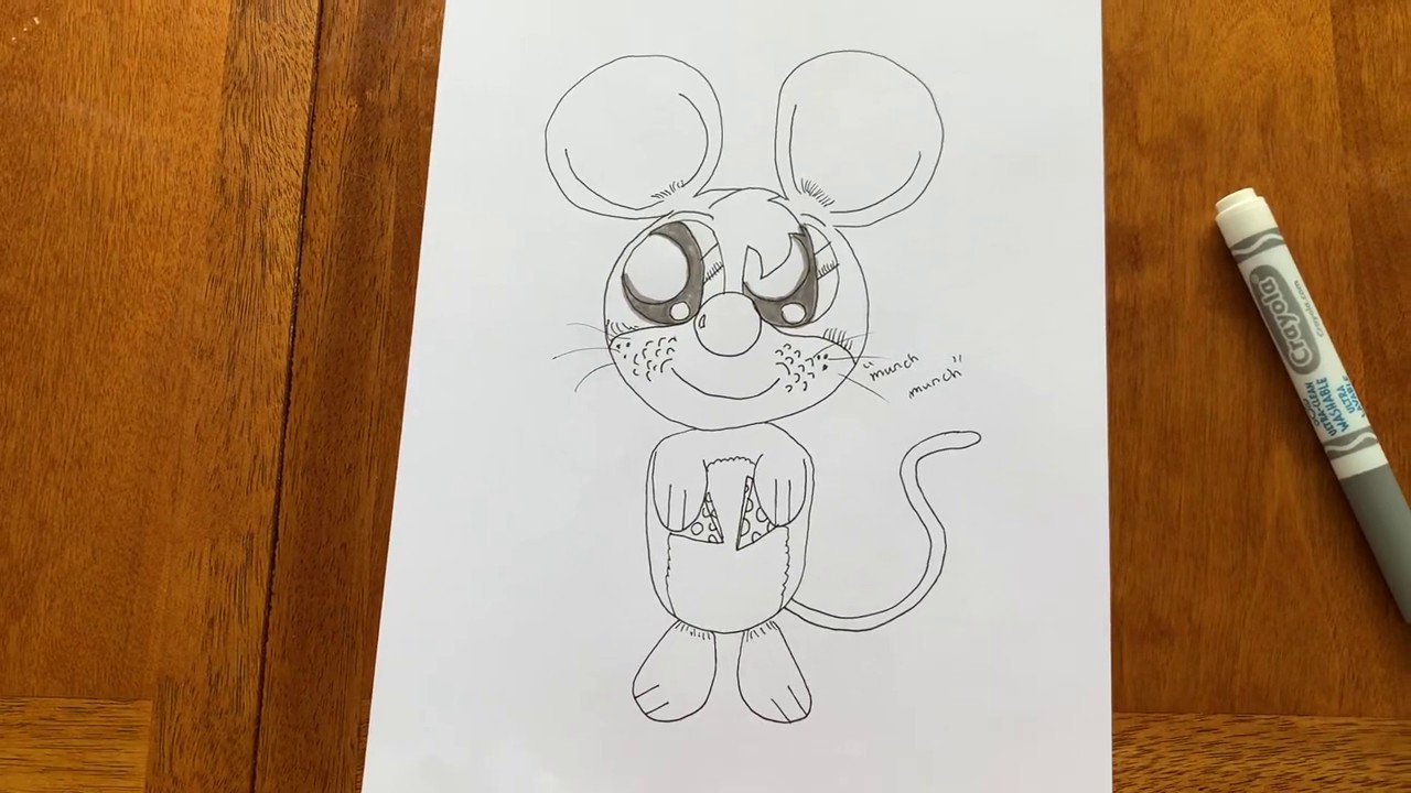 How to draw a cute mouse. - YouTube