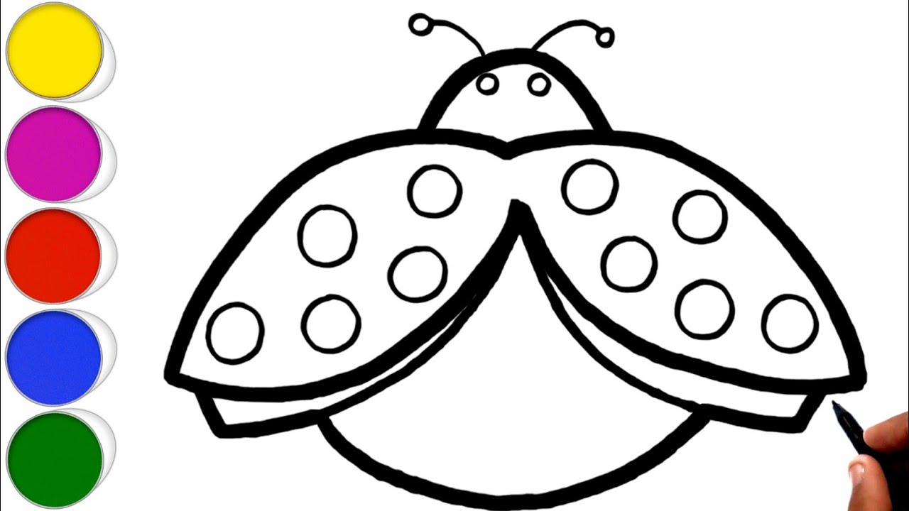 How to Draw Ladybug | Ladybug Drawing for Kids Toddlers | Easy Drawing ...