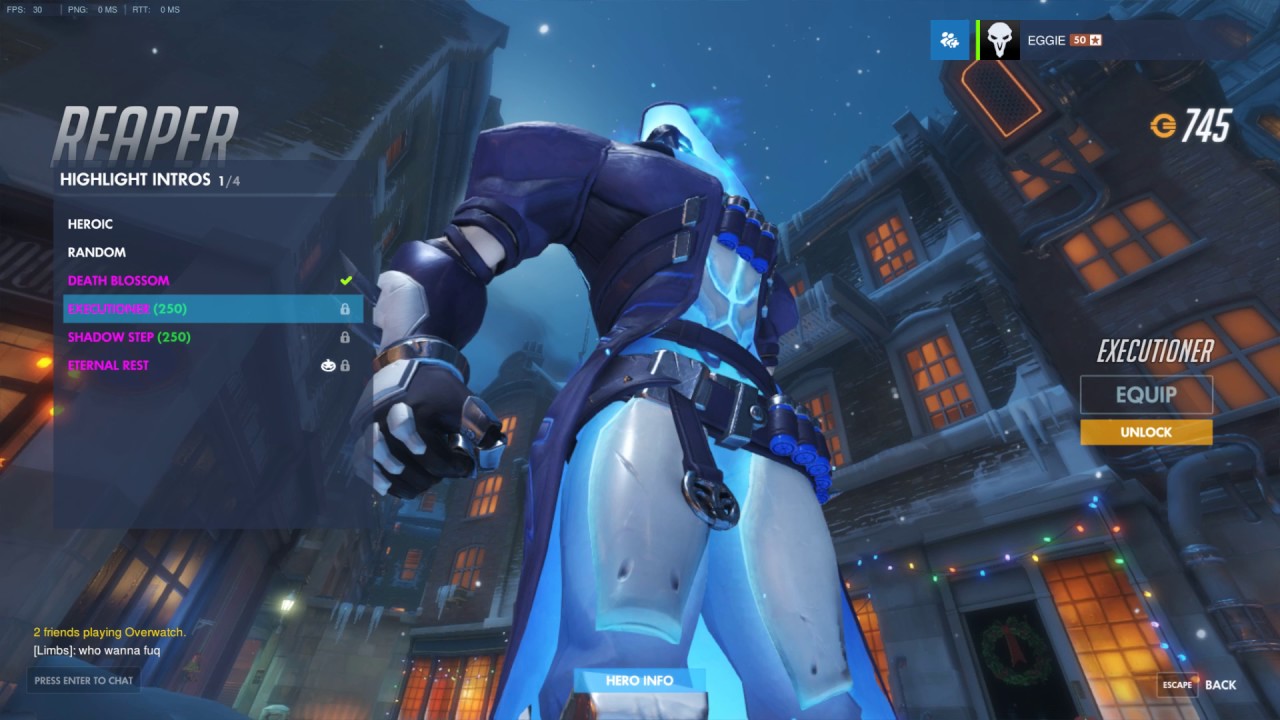 Overwatch Reaper Christmas Shiven Skin with Introduction, Emotion, etc ...