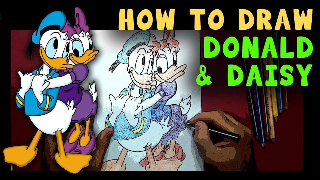 HOW TO DRAW DONALD DUCK AND DAISY A CLASSIC MICKEY CARTOON - YouTube