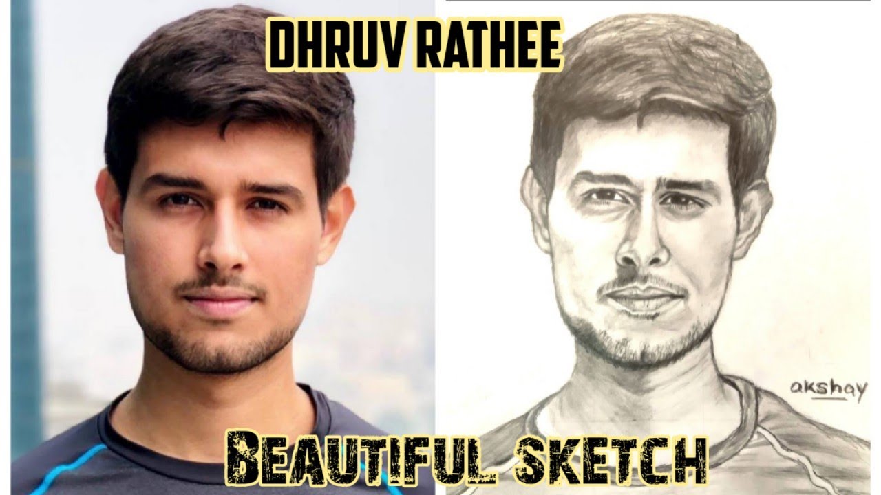 Dhruv Rathee pencil sketch|How to draw dhruv rathee sketch in easy way ...