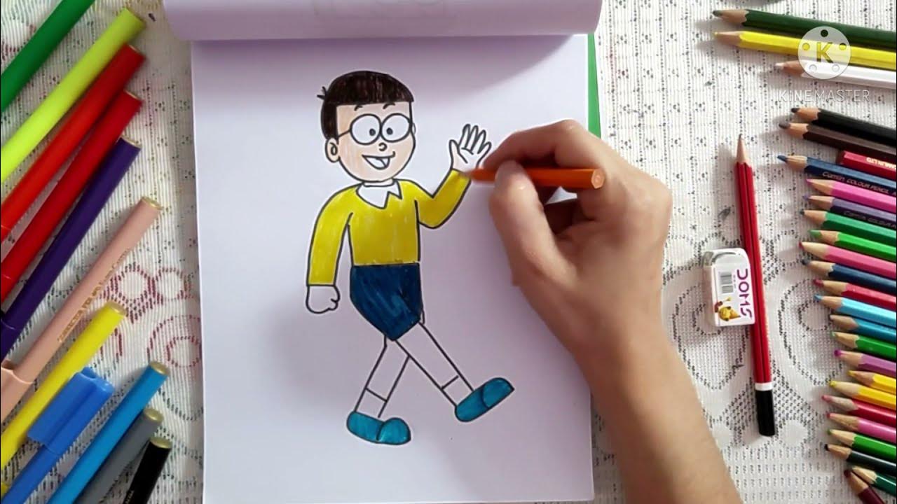 Nobita drawing step by step || Nobita easy drawing || Nobita drawing ...