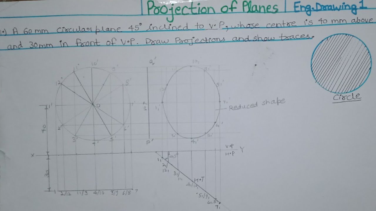 Projection of Plane | Problem 3 | Engineering drawing 1 - YouTube