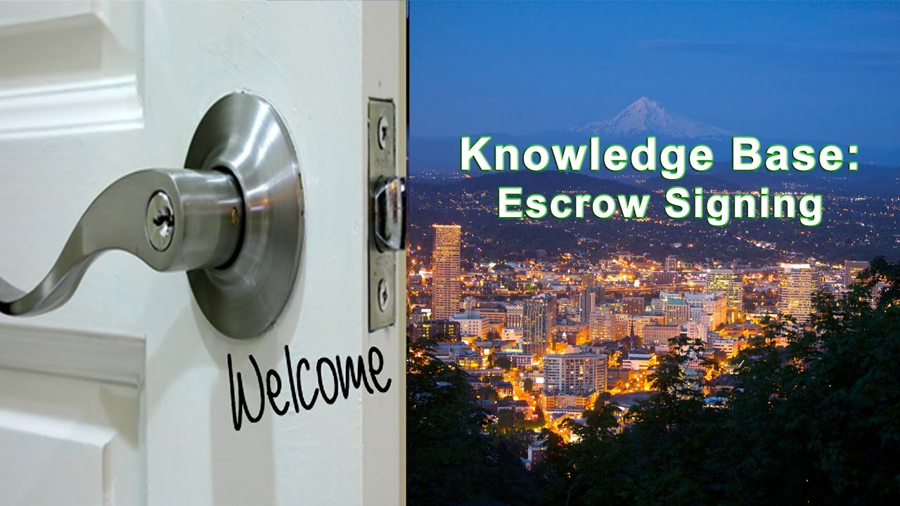 Knowledge Base: Escrow Signing - YouTube