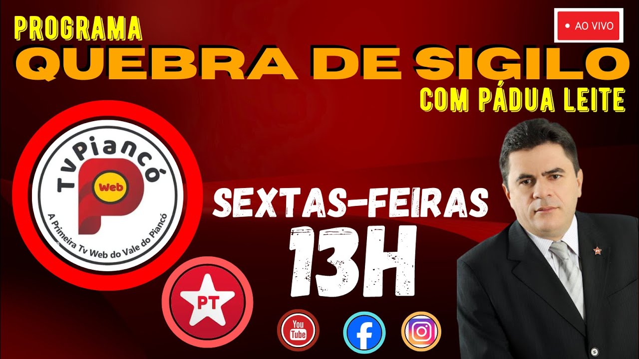 05/04/2024 (sexta-feira). Programa QUEBRA DE SIGILO, com Pádua Leite. - YouTube