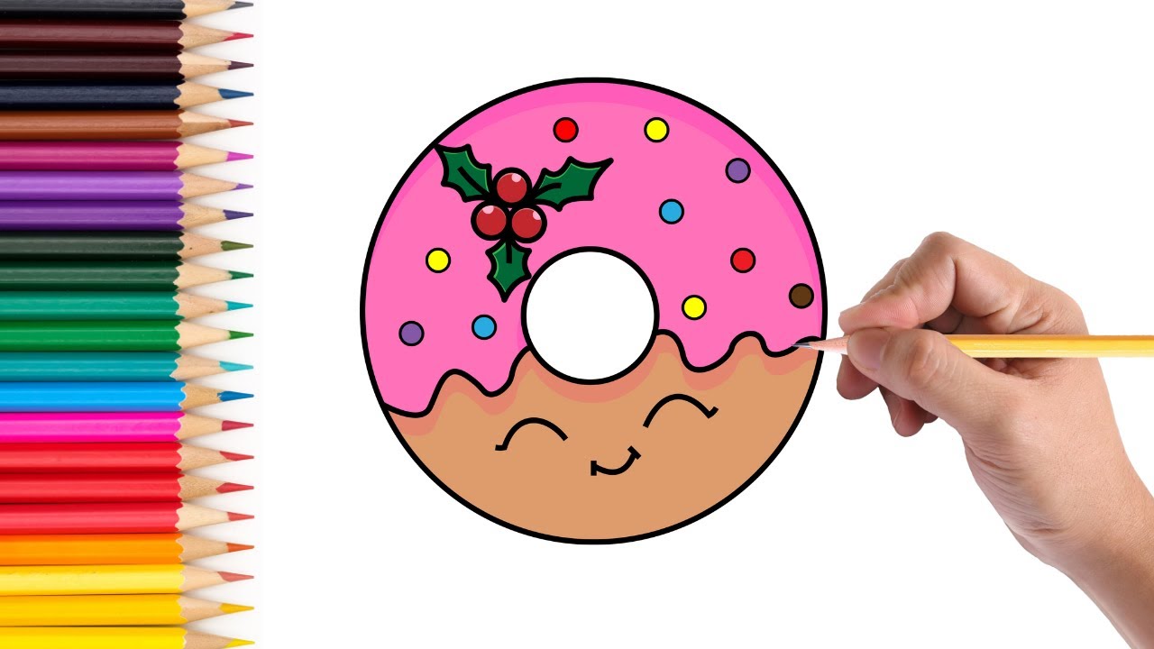 How to draw a cute doughnut | Simple & Easy donut drawing @bambinoartz ...