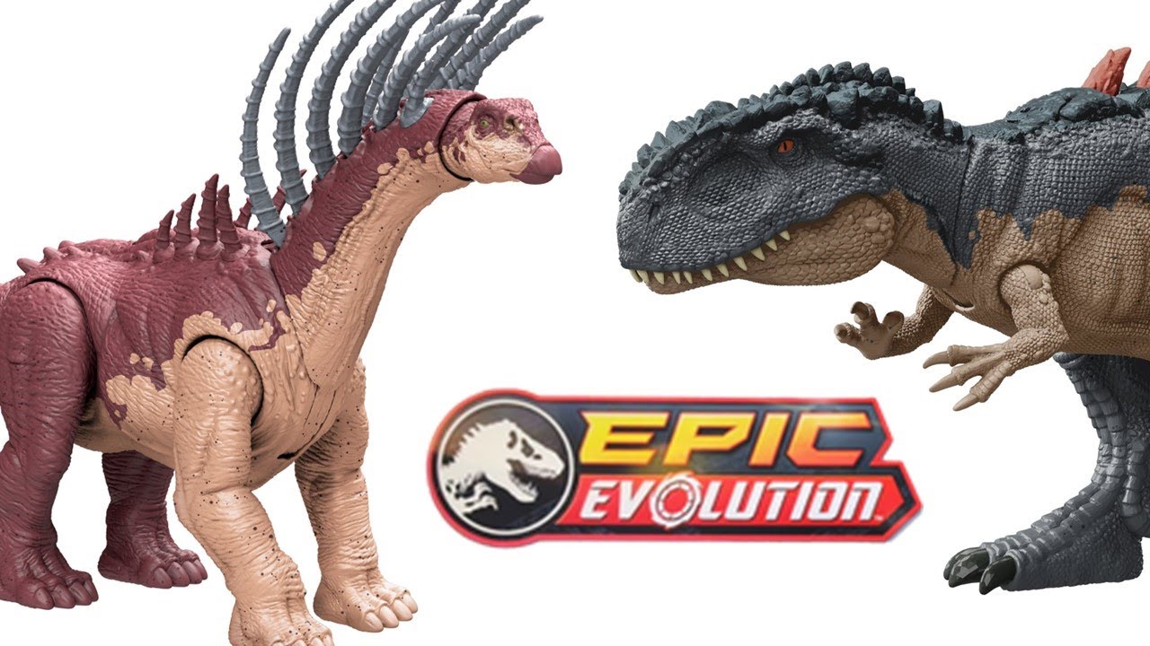 Jurassic world epic Evolution mapusaurus and bajadasaurus toy - YouTube