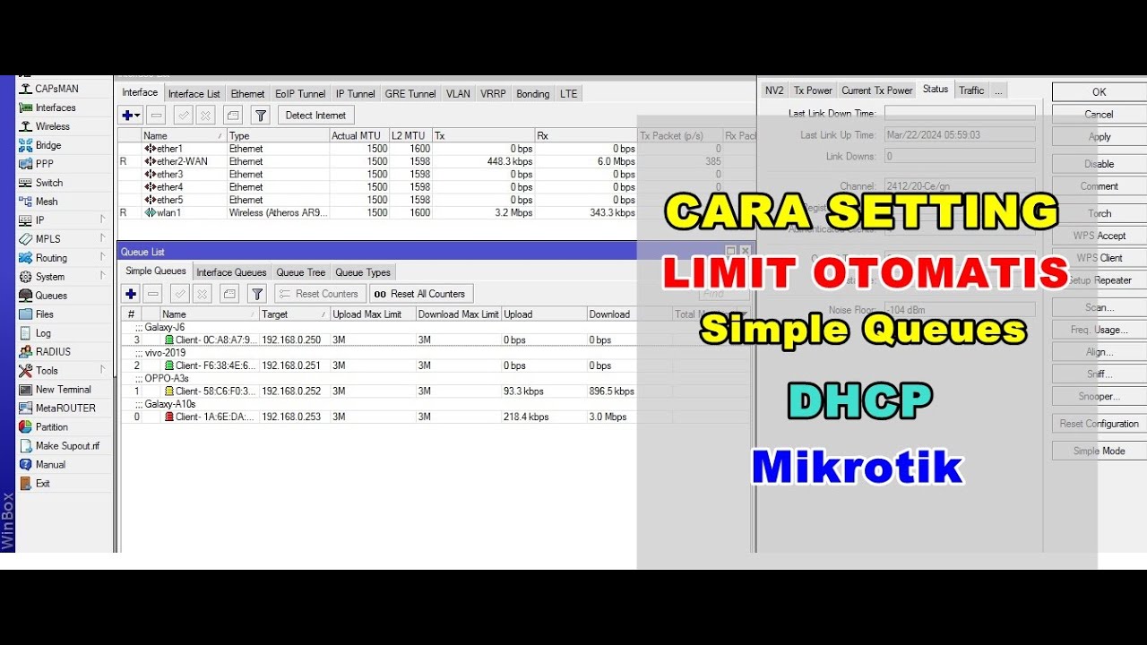 Setting Routerboard Mikrotik Limit Otomatis Simple Queues Dhcp Server 6700