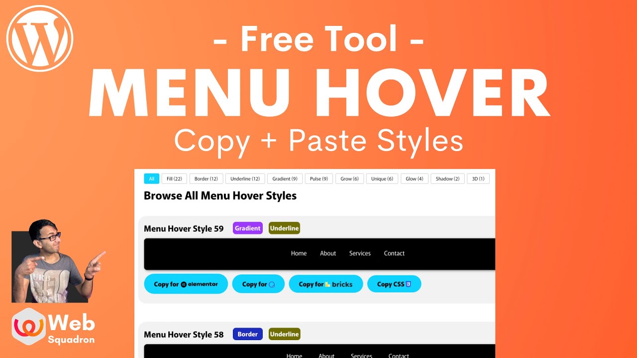 Menu Hover Styles Css Copy To Elementor Free Resources Youtube