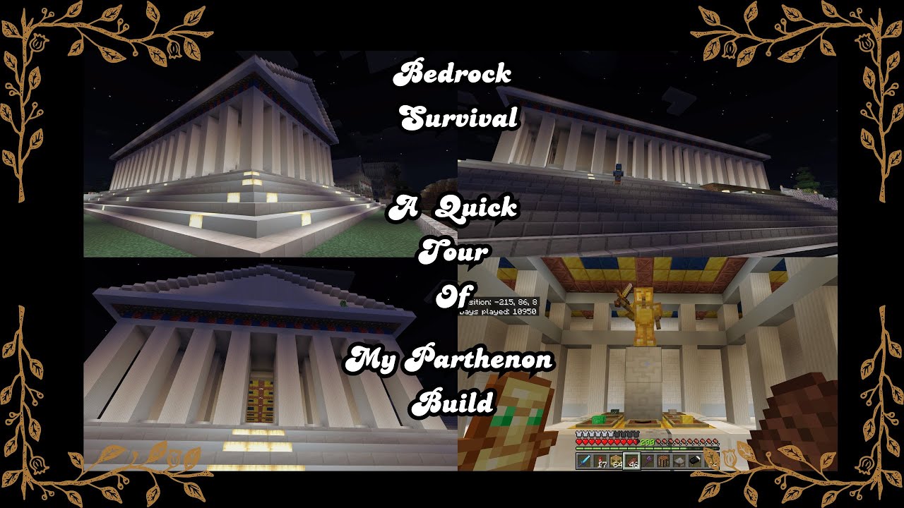 A Quick Tour of my Parthenon Build on Bedrock Survival - YouTube