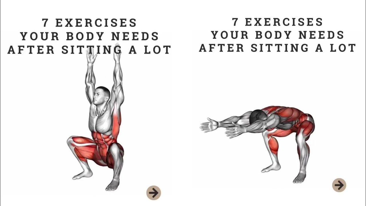 7 EXERCISES YOUR BODY NEEDS AFTER SITTING A LOT! GET YOU BACK ...