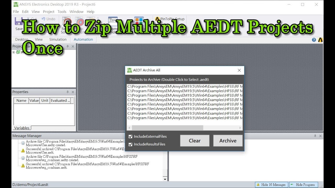 How to Zip Multiple AEDT Projects Once - YouTube