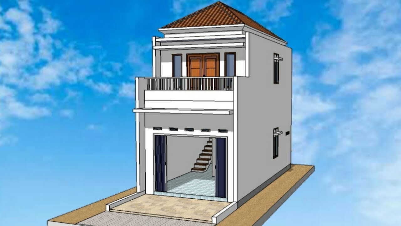 #76 Desain Ruko │ Membangun Ruko 4x8 Meter 2 Lantai - YouTube