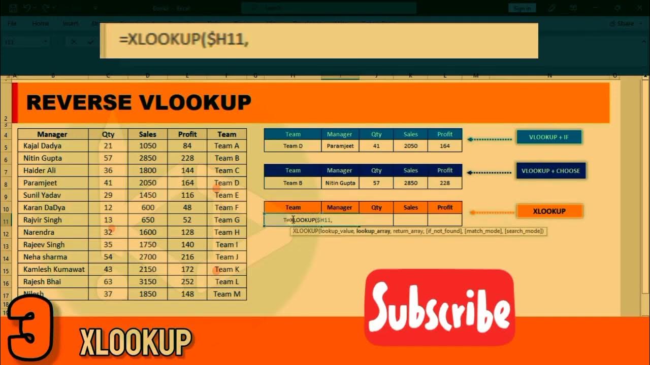 Reverse VLOOKUP in Excel - YouTube