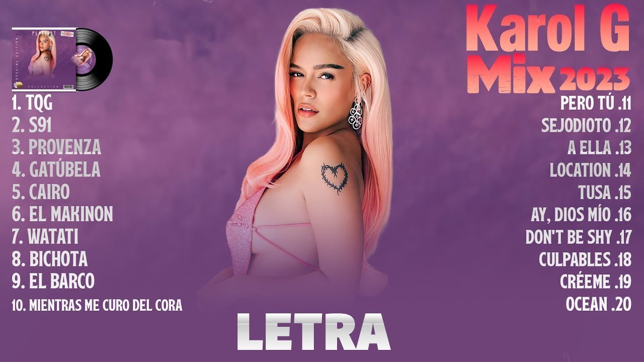 Karol G Exitos 2023 (Letra) - Grandes Exitos De Karol G - Canciones de ...