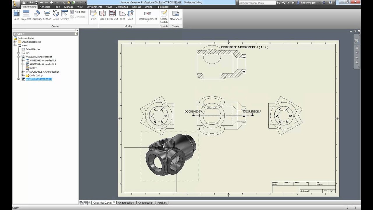 Inventor Parts and Drawings - YouTube