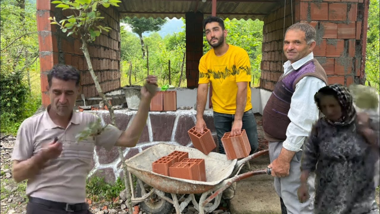 ‏Building a stone hut and collecting provisions and harvesting fodder ...