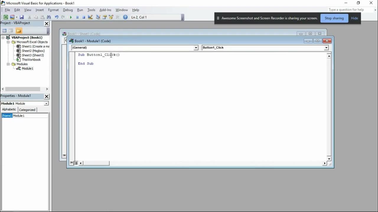 visual basic aplication part 3 - YouTube