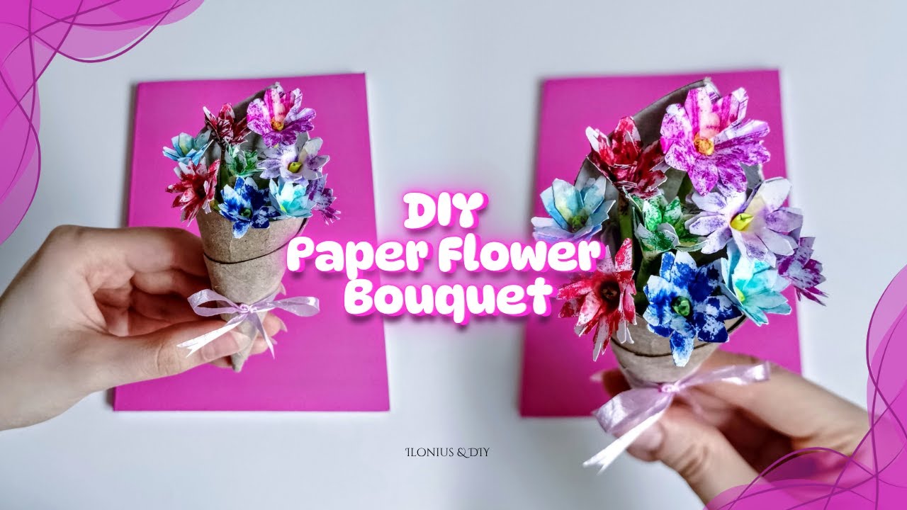 How to Make a Mini Paper Flower Bouquet Tutorial | Cute Gift Idea - YouTube