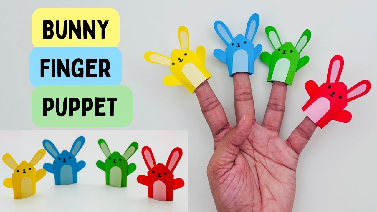 DIY BUNNY FINGER PUPPET | Origami bunny Pencil Topper |origami Craft ...