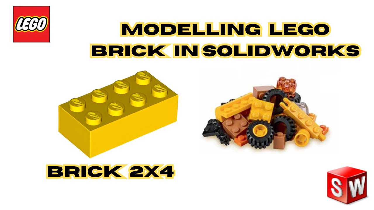 #6 BRICK 2X4 Bright Yellow - BUILDING LEGO in SOLIDWORKS |💻 Modelling ...