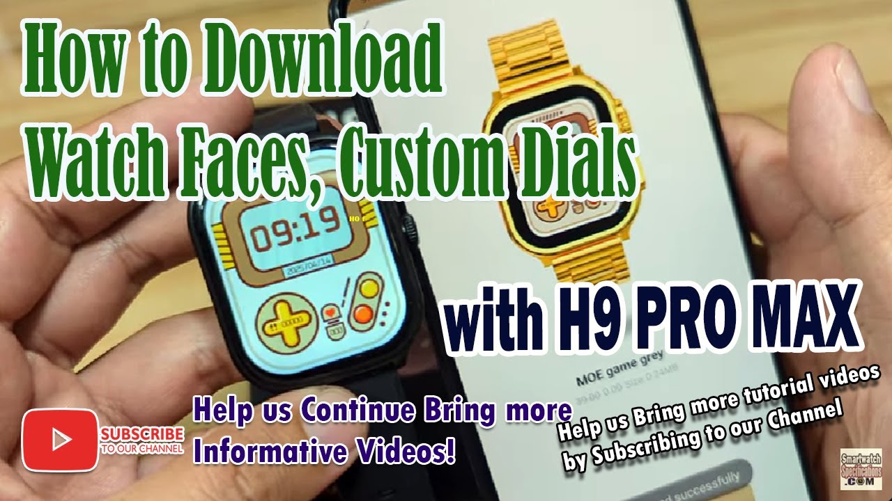 How to Download Watch Faces, Custom Dials with H9 Pro Max Smartwatch ...