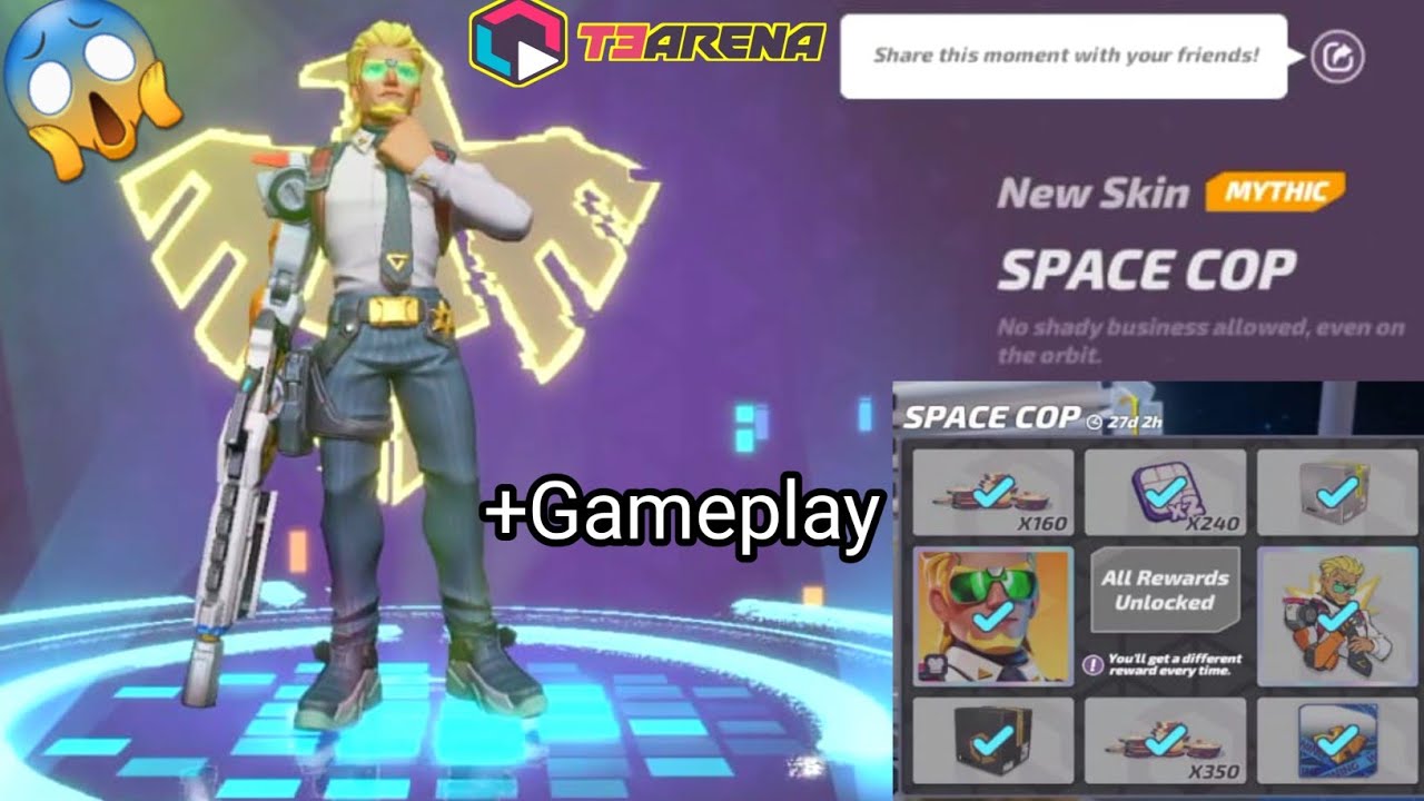 Unlocked New Mythic Skin Mark Space Cop🔥+Gameplay In T3 Arena - YouTube