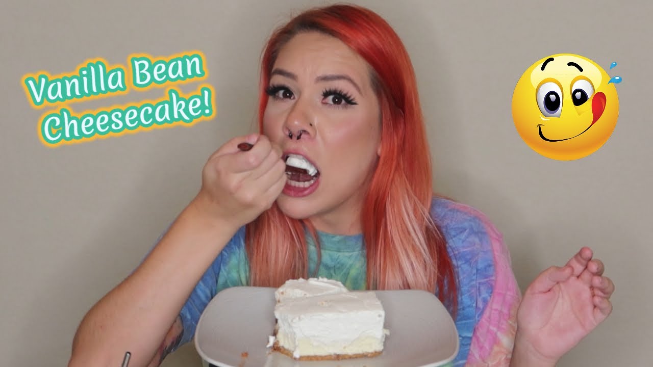 VANILLA BEAN CHEESECAKE MUKBANG | EATING SHOW - YouTube