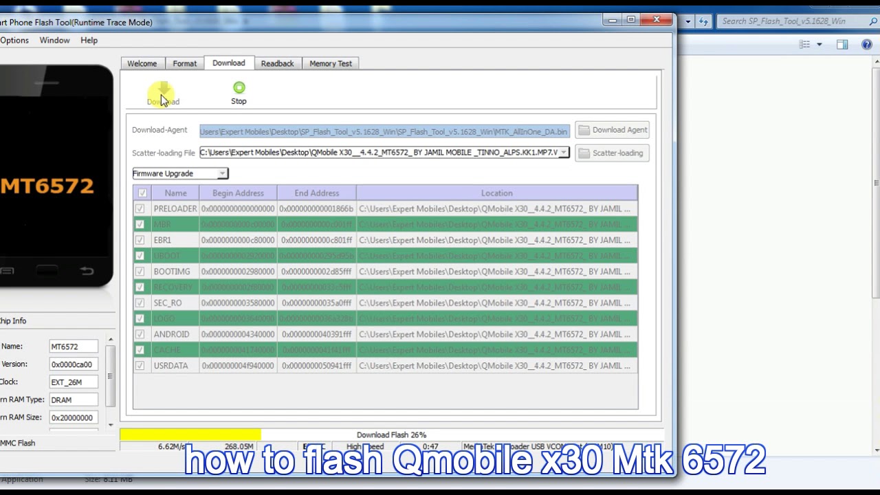 how to flash Qmobile x30 Mtk 6572 - YouTube