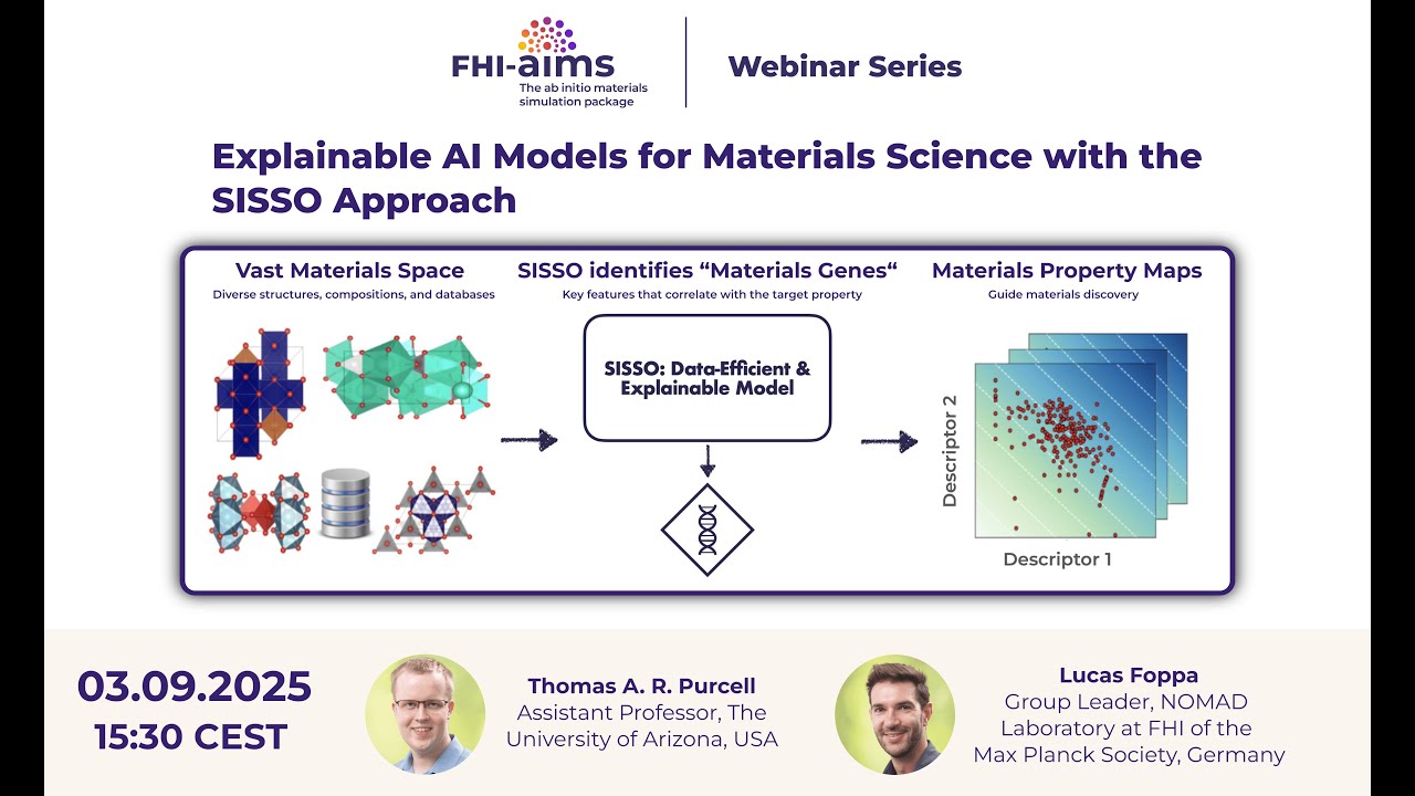 Explainable Al Models for Materials Science with the SISSO Approach ...