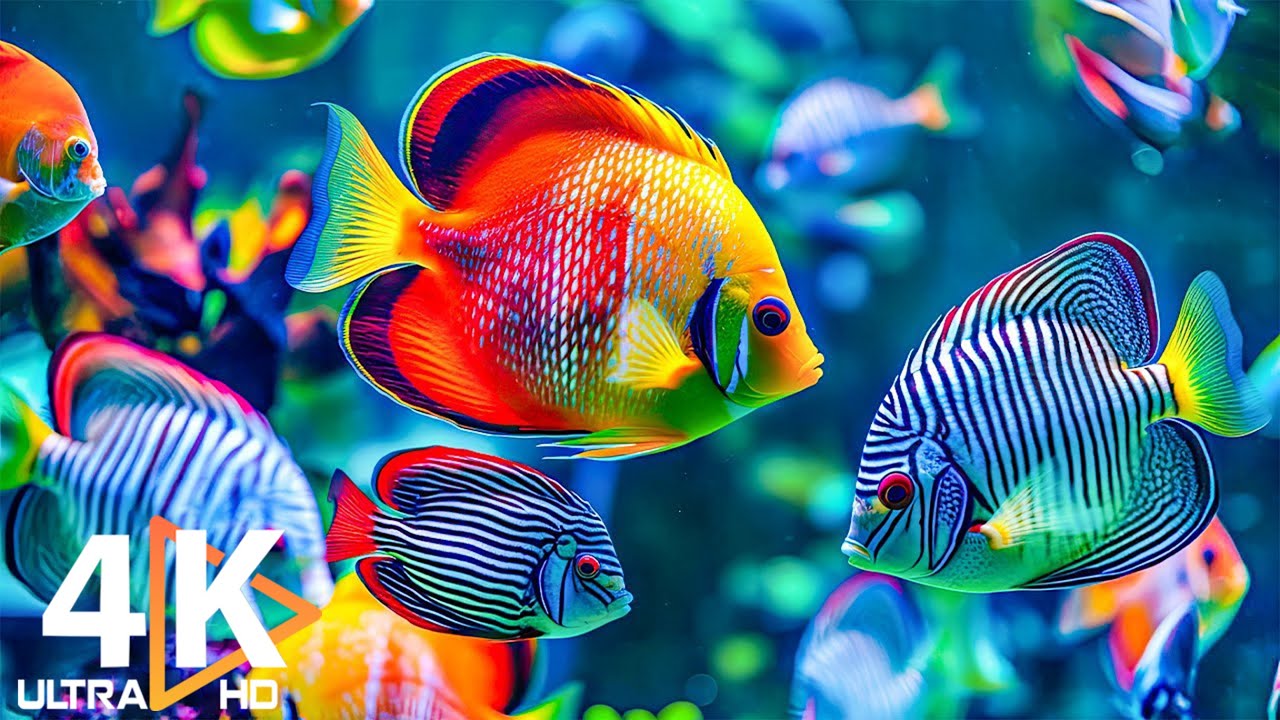 In The Aquarium You Can See Huge Sea Creatures 4K (ULTRA HD) - The Most ...