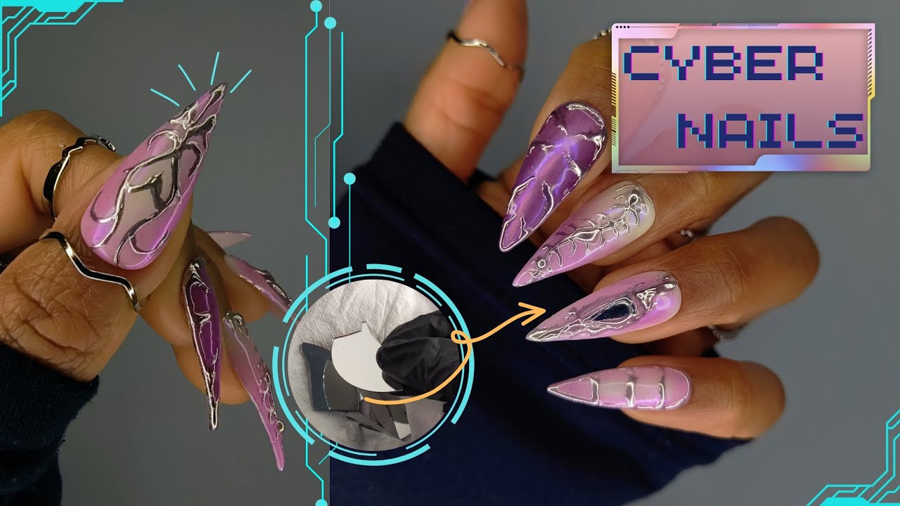 Cyber nails || Tutorial completo - YouTube
