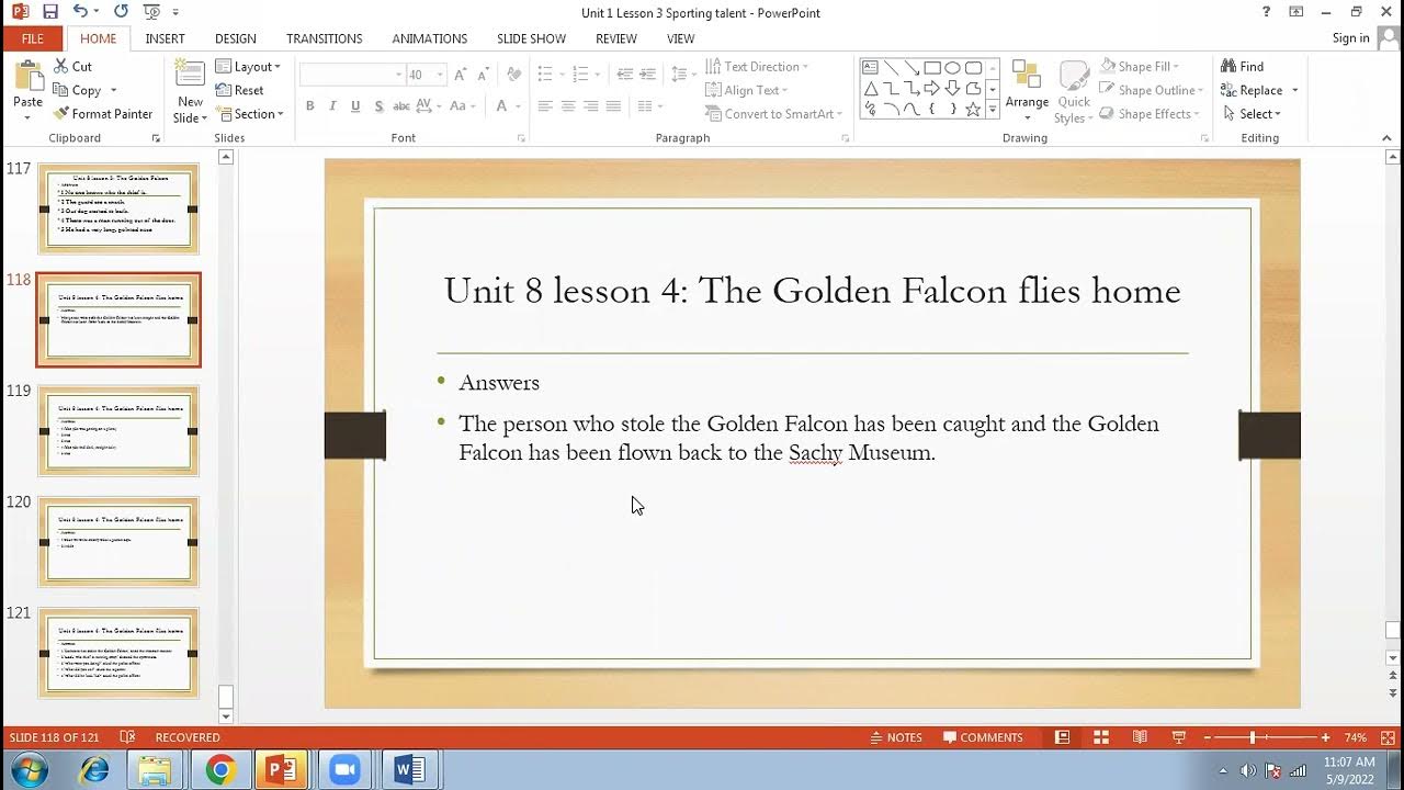 G4 - English - Unit 8 - Lesson 4 - Golden Falcon flies home! - YouTube