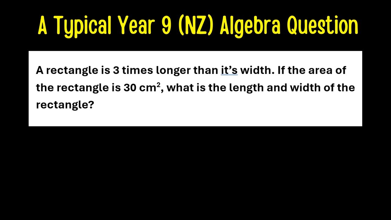 A Typical Year 9 Algebra Question. (NZ). - YouTube