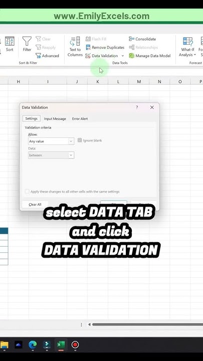 Excel Data Validation Trick! #excel #tutorial #exceltips #exceltipsandtricks #exceltech - YouTube