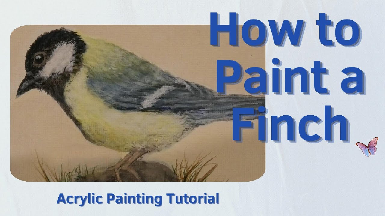 How to Paint a Finch. Acrylic painting tutorial #arttutorial - YouTube